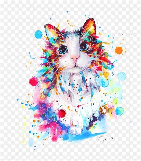 水彩猫咪PNG图片素材下载 图片编号qmjeljav 免抠素材网