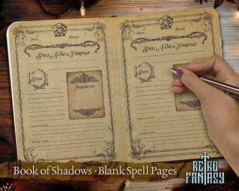 Book Of Shadows Spell Template Page • Printable Spell Blank Page