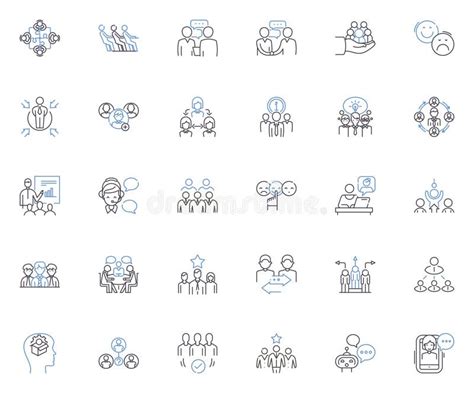 Administrative Assistants Line Icons Collection Organization Multitasking Communication