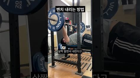 벤치프레스 바벨 내리는 방법 Youtube
