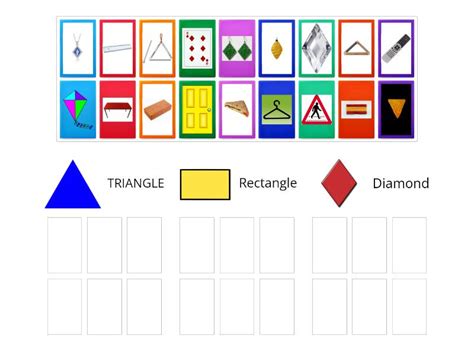 Triangle Rectangle And Diamond Shape Sorting Activity Ordenar Por Grupo