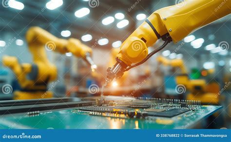 Automatic Robot For Print Circuit Board Pcbassembly Machine During Soldering Or Welding Part