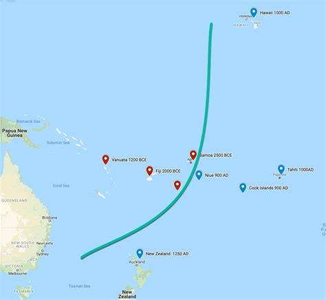 Polynesian Migration Map