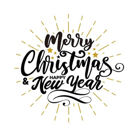 Premium Vector Merry Christmas And Happy New Year Lettering Design