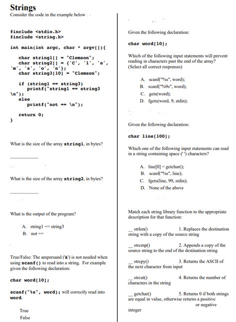 Solved Strings Consider The Code In The Example Below Given