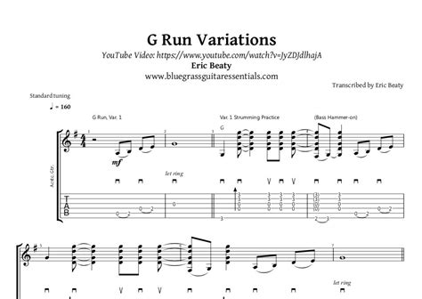 Bluegrass Guitar Tablature By Eric Beaty