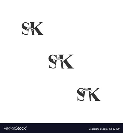 Alphabet Letters Monogram Logo Ks Sk K Royalty Free Vector