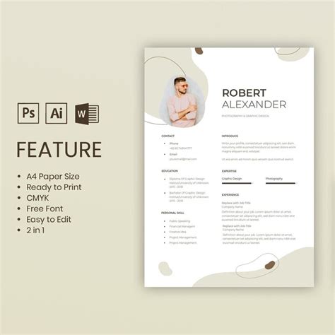 15 테마 Cv 이력서 서식 파일 표지 편지 Word Illustrator 및 Psd Ai Docx 템플릿을위한 포토샵 노트북 및 쓰기 패드