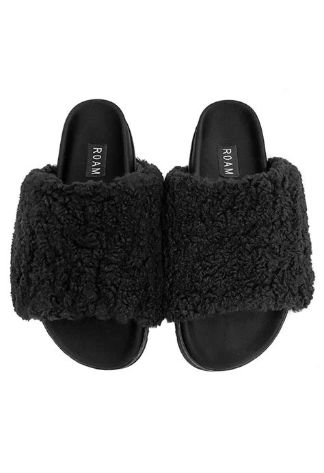 Fuzzy Slides Black Top Sellers