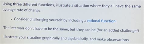 Solved Using Three Different Functions Illustrate A Situation Where