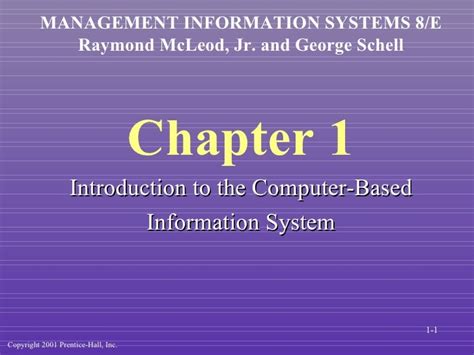 Introduction To The Computer Based Information System