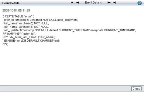 Database Events Zmanda Documentation Wiki