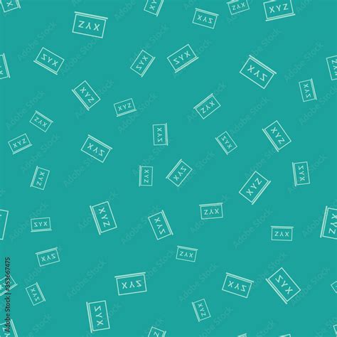 Green XYZ Coordinate System On Chalkboard Icon Isolated Seamless Pattern On Green Background