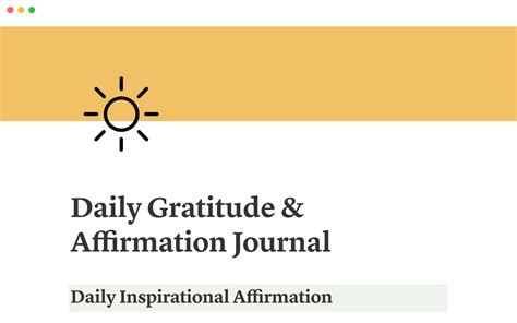 Daily Affirmation Widget Notion Template