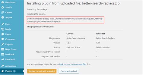 How To Fix The Destination Folder Already Exists In Wordpress