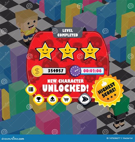 Game Ui Menu Application Mobile App Stock Vector Illustration Of Sign Simulation