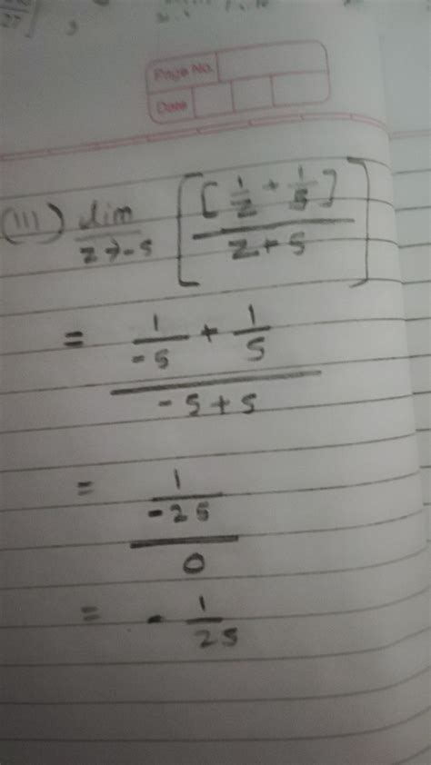 Iii Begin Array L Lim Z Rightarrow 5 Left Frac