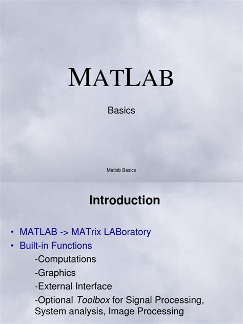Matlab Basics Pdf Matlab Matrix Mathematics