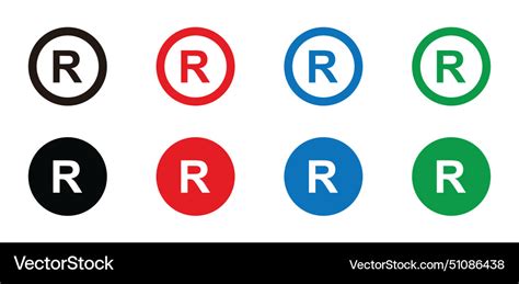 Set Of Registered Trademark Symbols Royalty Free Vector