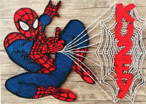 Kuzey Spiderman Stringart çalışmam In 2024 Origami Art String Wall Art String Art Diy