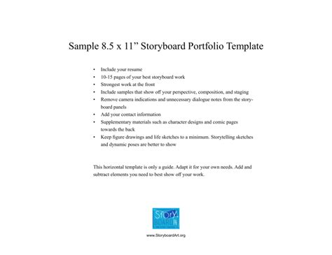 Storyboard Portfolio Template Create A Winning Presentation