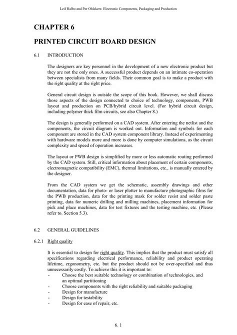 pdf chapter 6 printed circuit board design · pdf filechapter 6