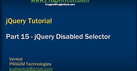 Sql Server Net And C Video Tutorial Jquery Disabled Selector