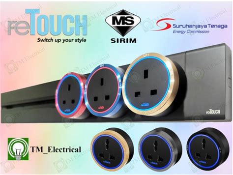Retouch Power Track Socket Switch 32a Power 13a Flat Pin And Universal With Led Light Modern