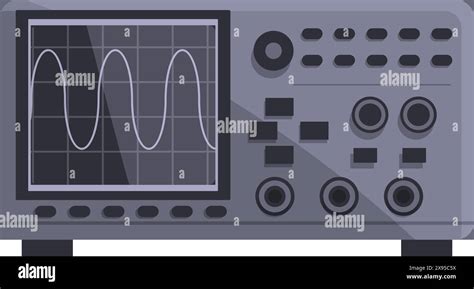 Modern Digital Oscilloscope Vector Illustration With Technology And Electronics Measurement