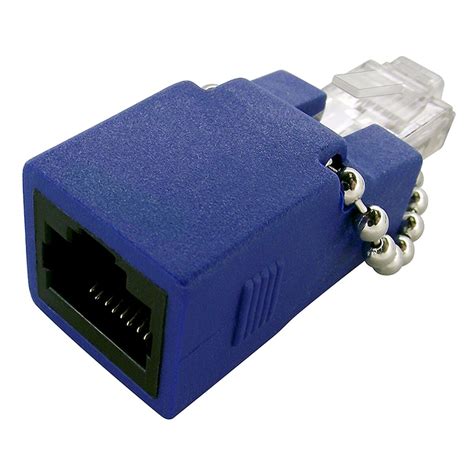Cat5e Ethernet Loopback Adapter Rj48c Jack And Rj45 Male Dark Blue Shaxon Industries