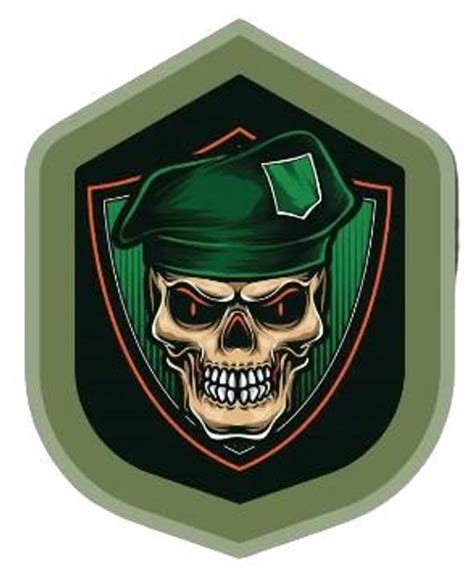 Шеврон патч Спецназ череп в зеленом берете на липучке велкро Тактическое снаряжение Hunter