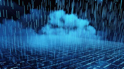 클라우드 컴퓨팅 설명 바이너리 코드 배경 위에 3d로 렌더링된 파란색 구름 모양 코드 배경 연결 배경 바이 배경 이미지 Hd 코드 연결 바이 배경 사진 무료