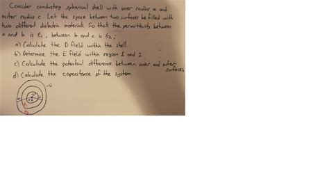 Solved Consider Conducting Spherical Shell With Inner Radius Chegg Com