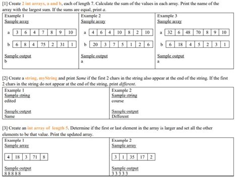 1 Create 2 Int Arrays A And B Each Of Length 7