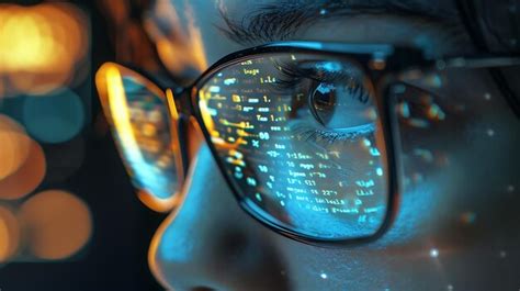 Premium Photo A Young Programmer Wearing Glasses Is Looking At A