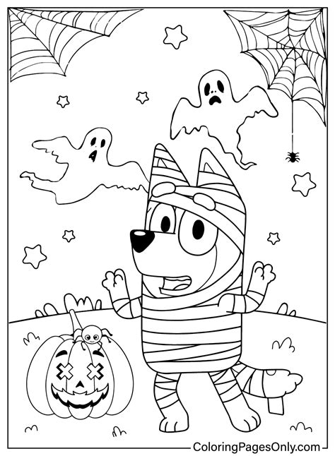 Bluey Halloween Images To Color Free Printable Coloring Pages