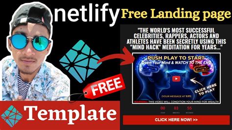 How To Create Free Landing Page In Netlify Hindi Netlify Template Free Download Youtube