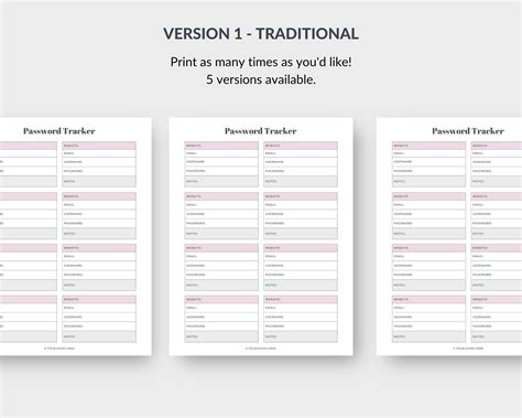 Printable And Fillable Password Tracker Password Log Password Keeper