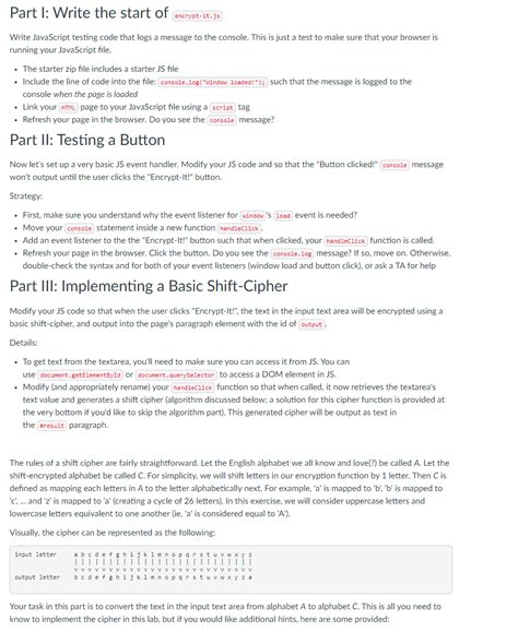 Solved Encrypt It Js Starter File Function