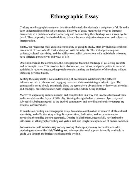 Ethnographic Essaypdf