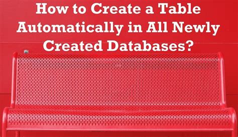 How To Create A Table Automatically In All Newly Created Databases Interview Question Of The
