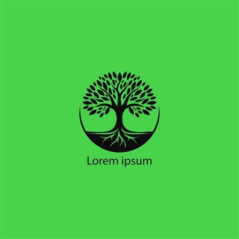 Premium Vector Black Tree Logo White Background