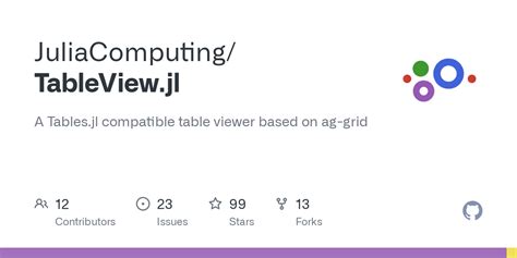 github juliacomputing tableview jl a tables jl compatible table