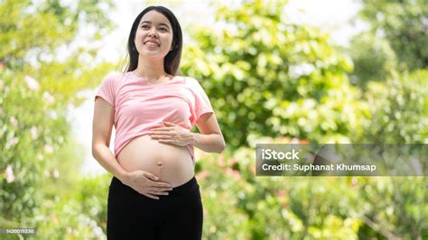 시티 파크에서 배를 만지는 임산부 임신 휴식과 운동 임신의 아름다운 부드러운 분위기 사진 가족에 대한 스톡 사진 및 기타 이미지 Istock