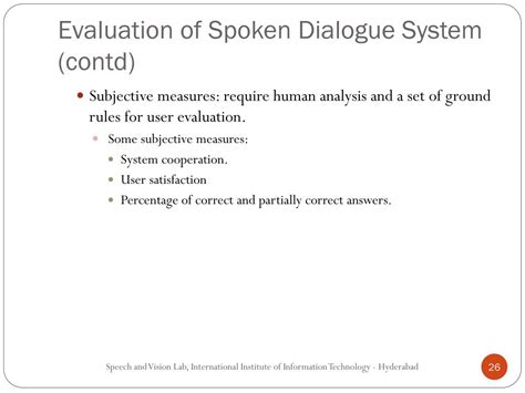 Ppt Spoken Dialogue Systems A Tutorial Powerpoint Presentation Free Download Id 3101596