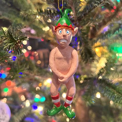 Funny Naked Elf Inappropriate Christmas Ornaments Tree Buddees