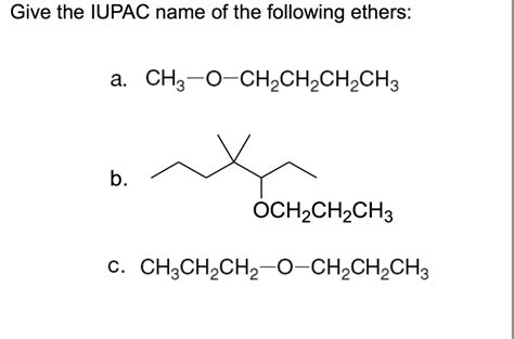 Solved What Are The Answers To These Ether Naming Problems