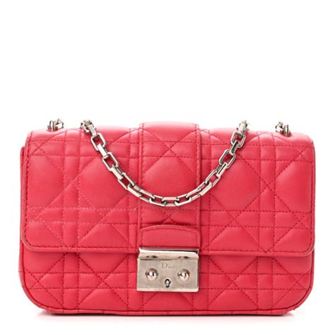 Christian Dior Lambskin Cannage Miss Dior Promenade Pouch Fuchsia 1248356 Fashionphile