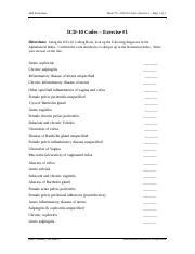 ICD Codes Exercise Lookup Diagnoses In Alphabetical Course Hero