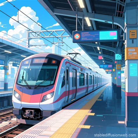 Generate A Futuristic Image Of Train Station In Punk And Photo